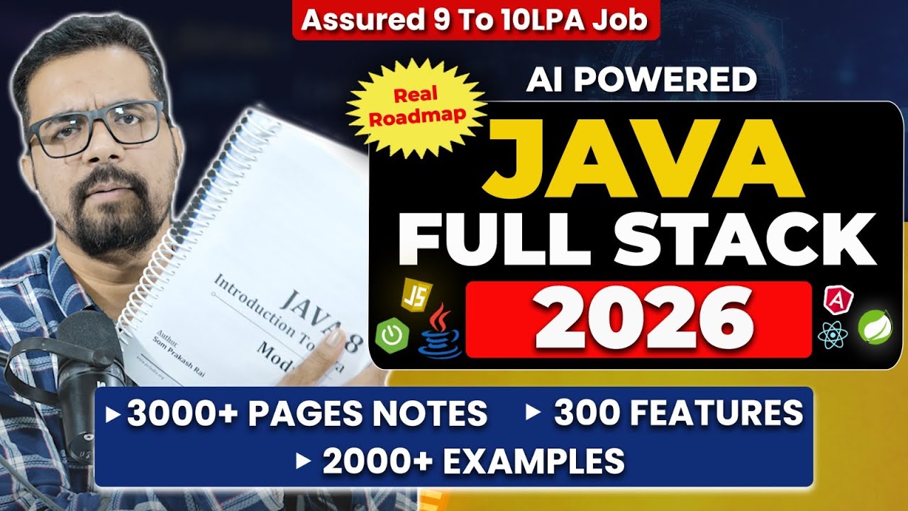 Java Full Stack 2026 - (3000 Notes + 300 Features + 2000 Examples) || By JTC INDIA