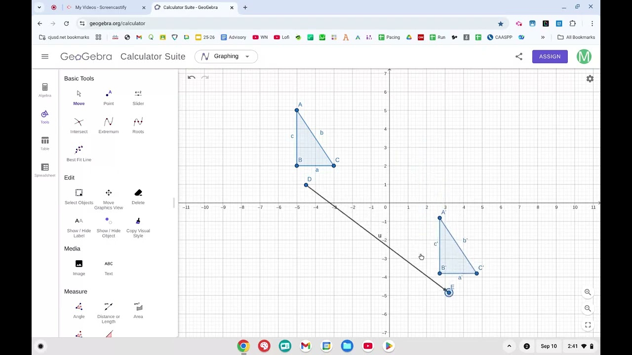 How to Create Rigid Transformations on Geogebra