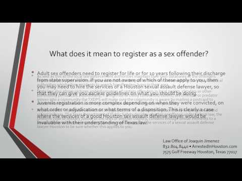 What does it mean to register as a sex offender in Houston, Texas?