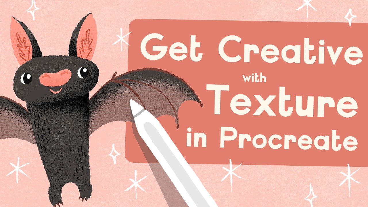 Get Creative with Texture in Procreate - Draw a Cute Bat! // Brushtober Tutorial ft. Texture Maker