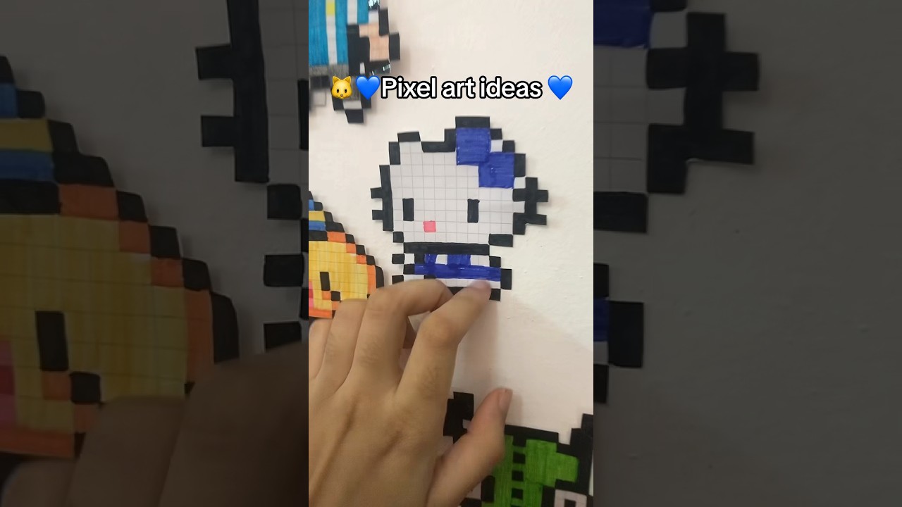 🐱💙 pixel art ideas #shorts #hellokitty #sanrio #pixelartideas #art #cute #mymelody