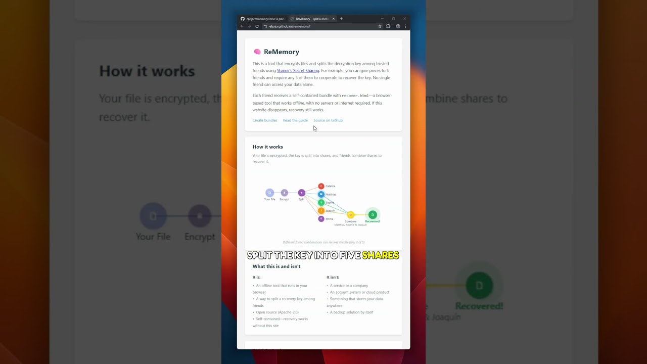 ReMemory: a cryptographic dead man’s switch using Shamir’s Secret Sharing