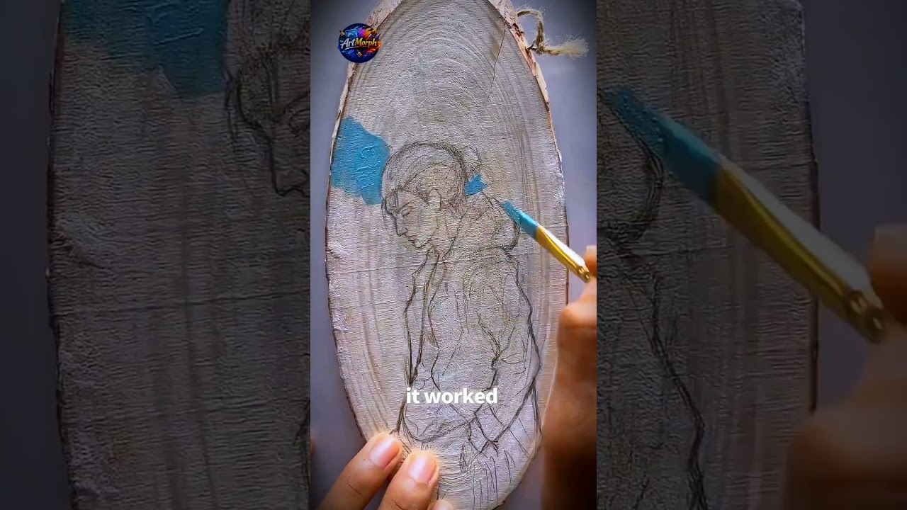 I Ruined This Wood Art... Or Did I? 🎨 #shorts #animedrawing #alcoholmarkers #animefanart #artreveal