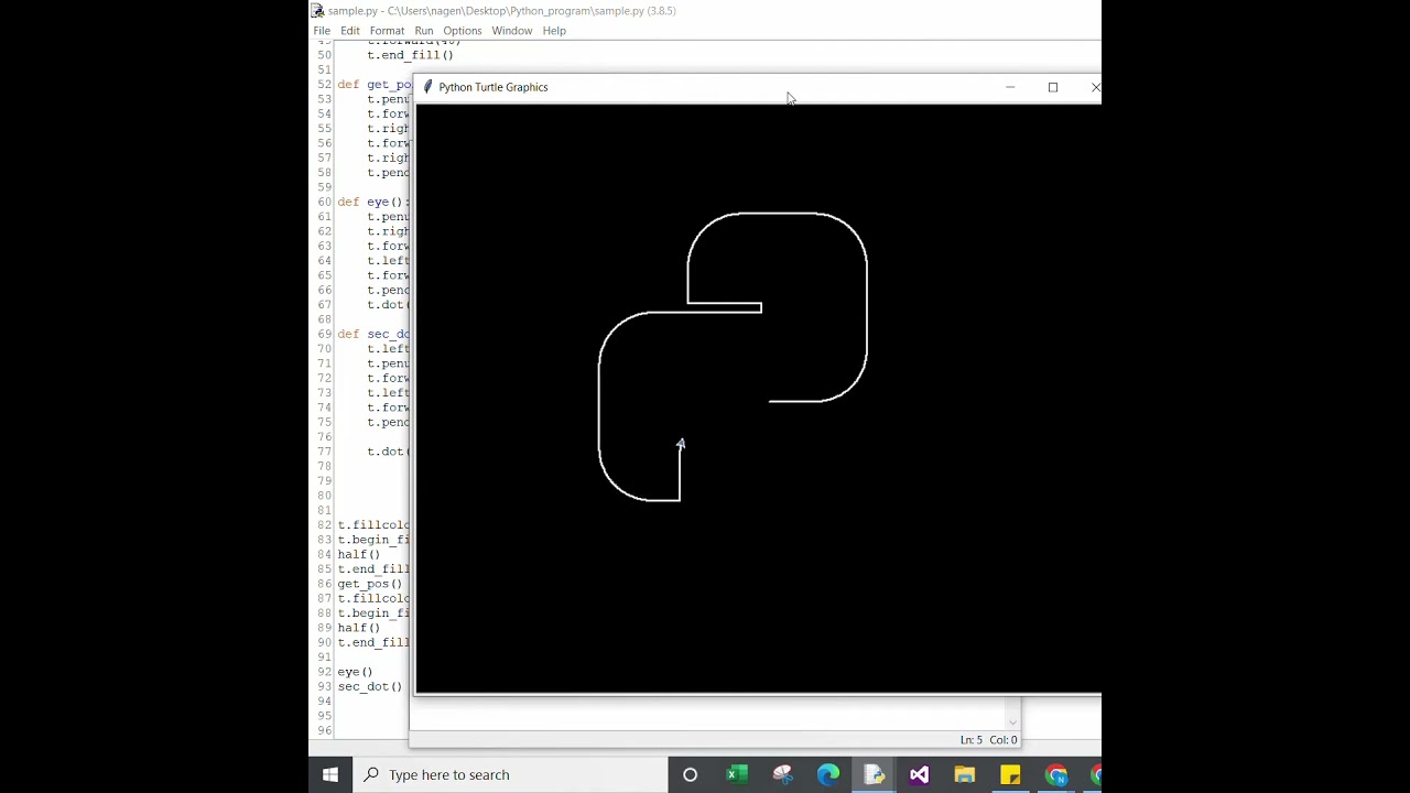 how to draw python logo using turtle graphic #python #image #beginners #students