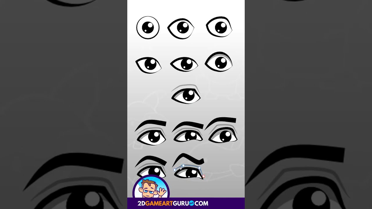 Affinity Designer Timelapse - Design Cartoon Eyes with Vectors #short