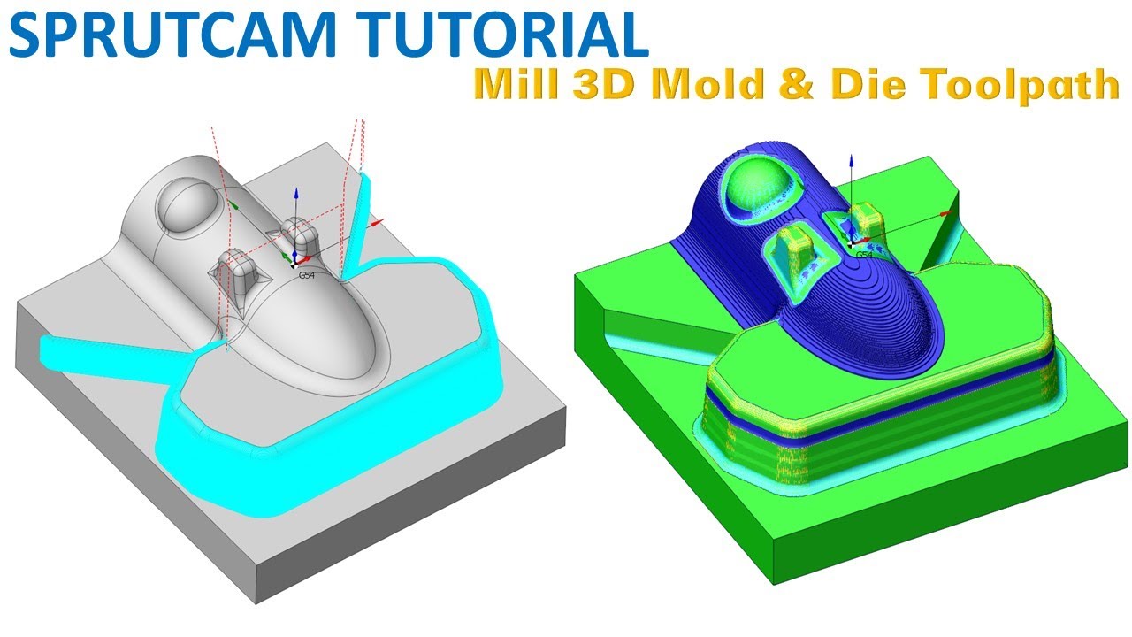 SprutCAM Tutorial #177 | Mill 3D Mold & Die Toolpath Machining
