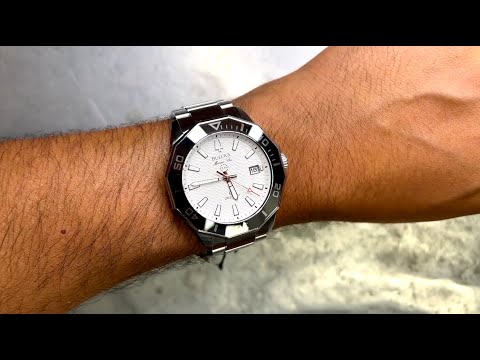 Review Bulova 43mm Marine Star Precisionist White Dial 96B426