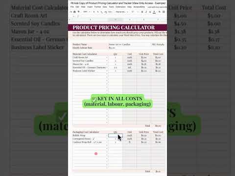 Price Your Products with this Pricing Calculator Spreadsheet