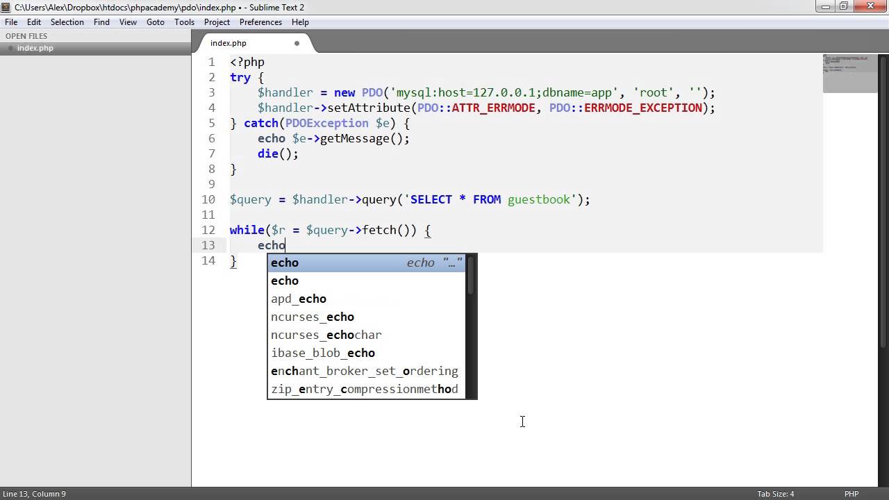 PHP Data Objects (PDO): Getting results (Part 2/8)