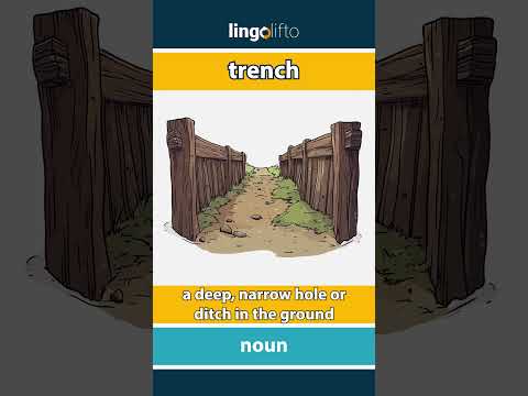 🇬🇧 Trench Meaning : Flash Card : Learn English Vocabulary