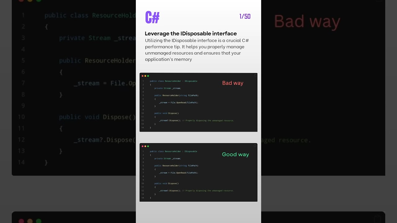 🔥C# performance tips - 1/50. #coding #developer #software #csharp