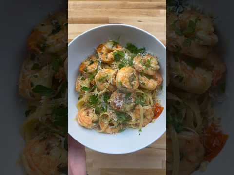 The Creamiest, Most Delicious Shrimp Linguine | #shorts #pasta