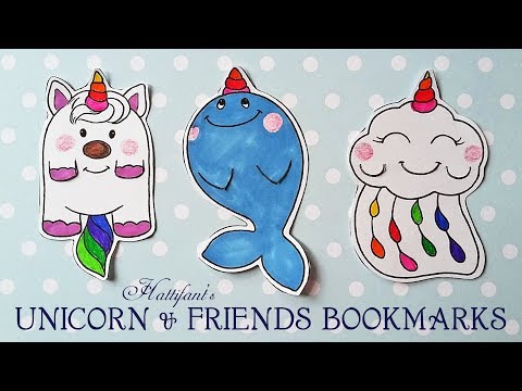 Hattifant - Cute UNICORN & FRIENDS BOOKMARKS - Tutorial