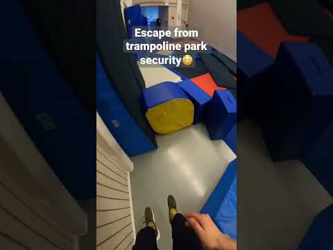 Parkour escape from trampoline park security POV #parkour #escape #trampoline