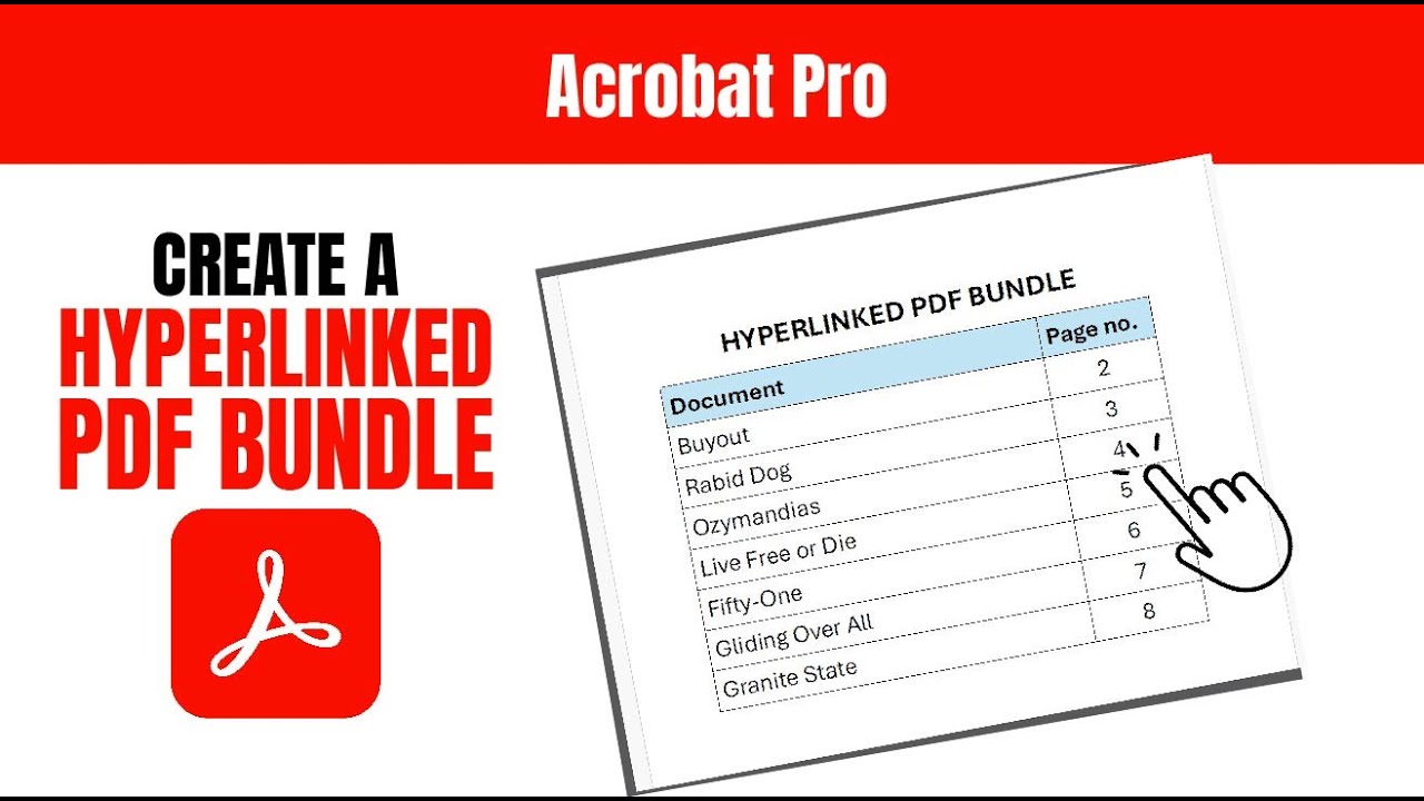 How to create a PDF bundle with hyperlinks - Adobe Acrobat