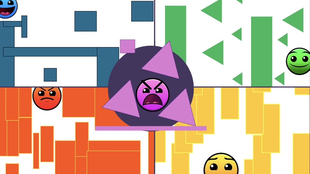 If Geometry Dash difficulty faces were obstacles in powerpoint...