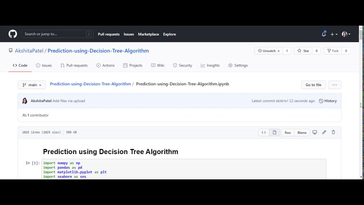Prediction using Decision Tree Algorithm