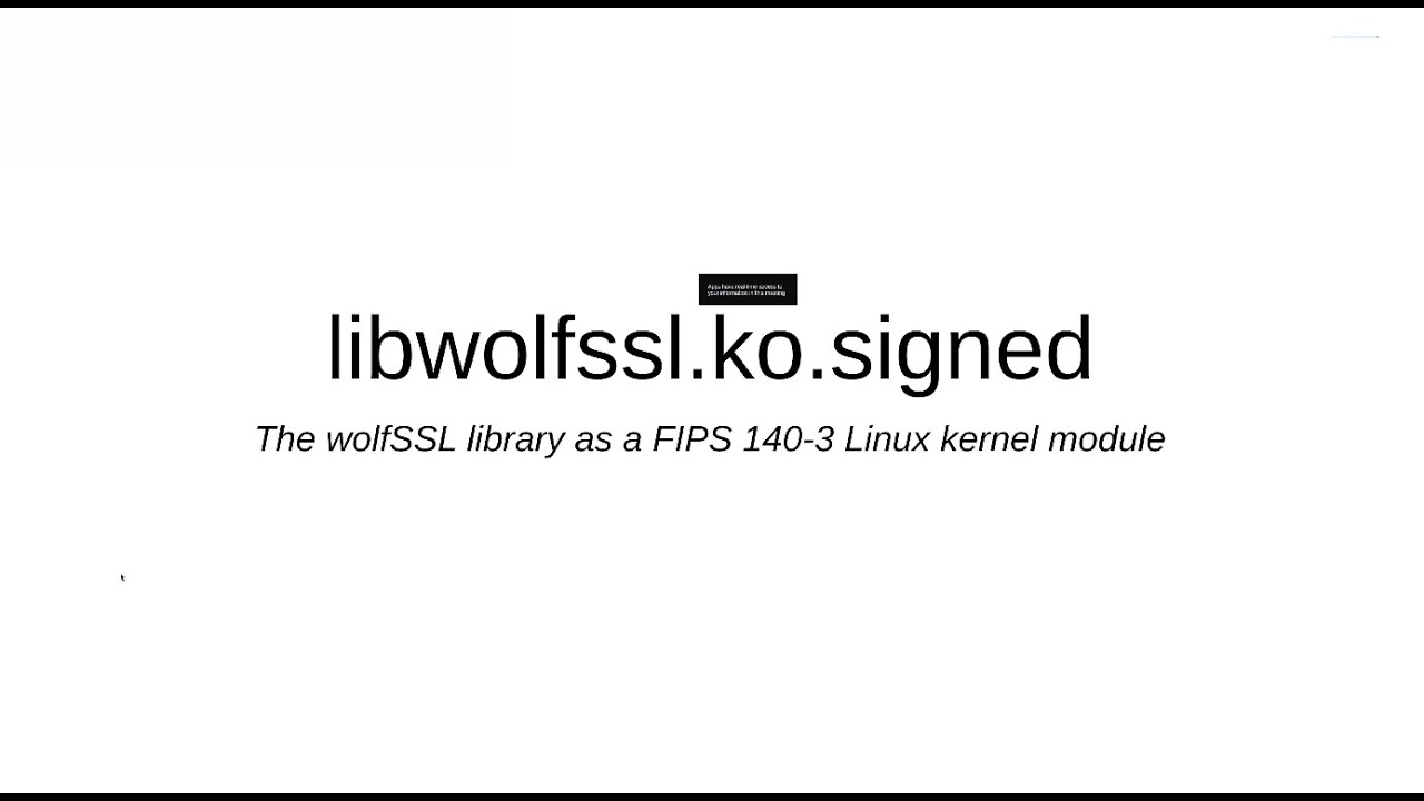 Linux kernel Module with FIPS140 3