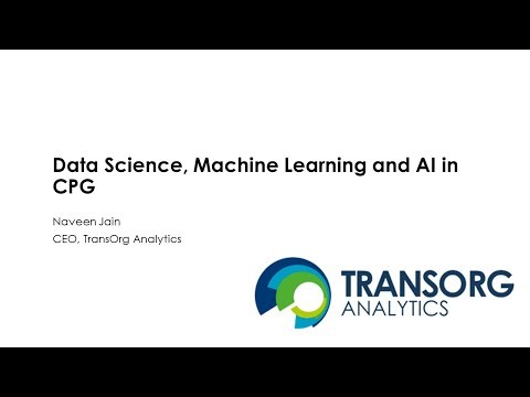 Data Science, Machine Learning and AI in CPG