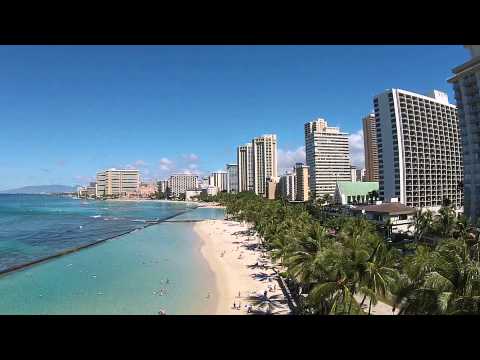 Waikiki Beach in Hawaii near the Honolulu Zoo DJI Phantom Drone