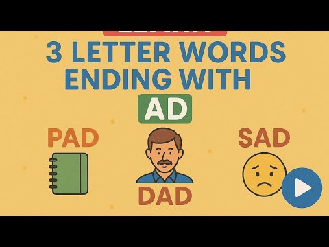 Three letter words ending with 'ad'