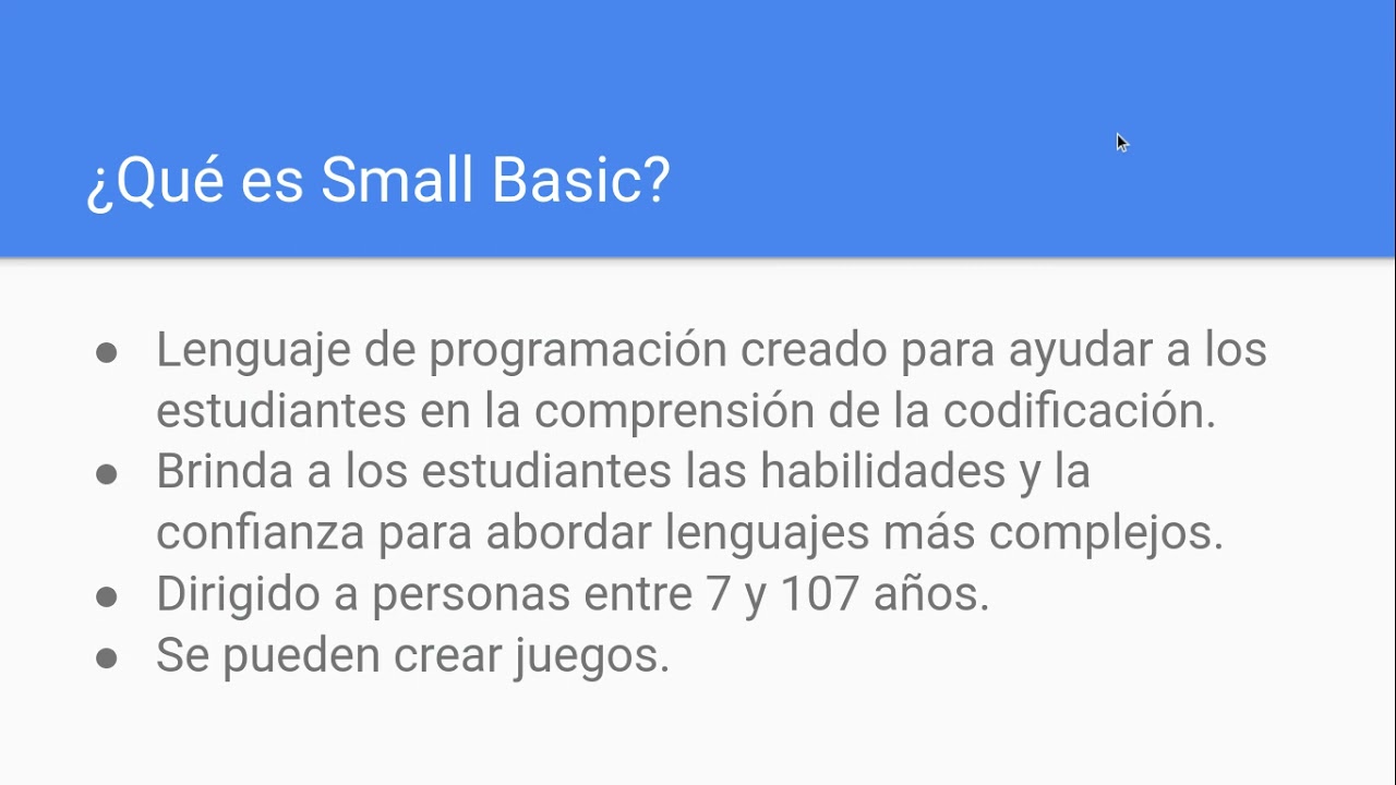 Tutorial de Small Basic - Presentación