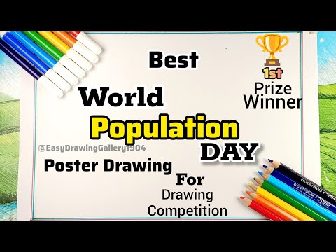 World population Day poster Drawing| World Population Day drawing easy| World Population Day Drawing