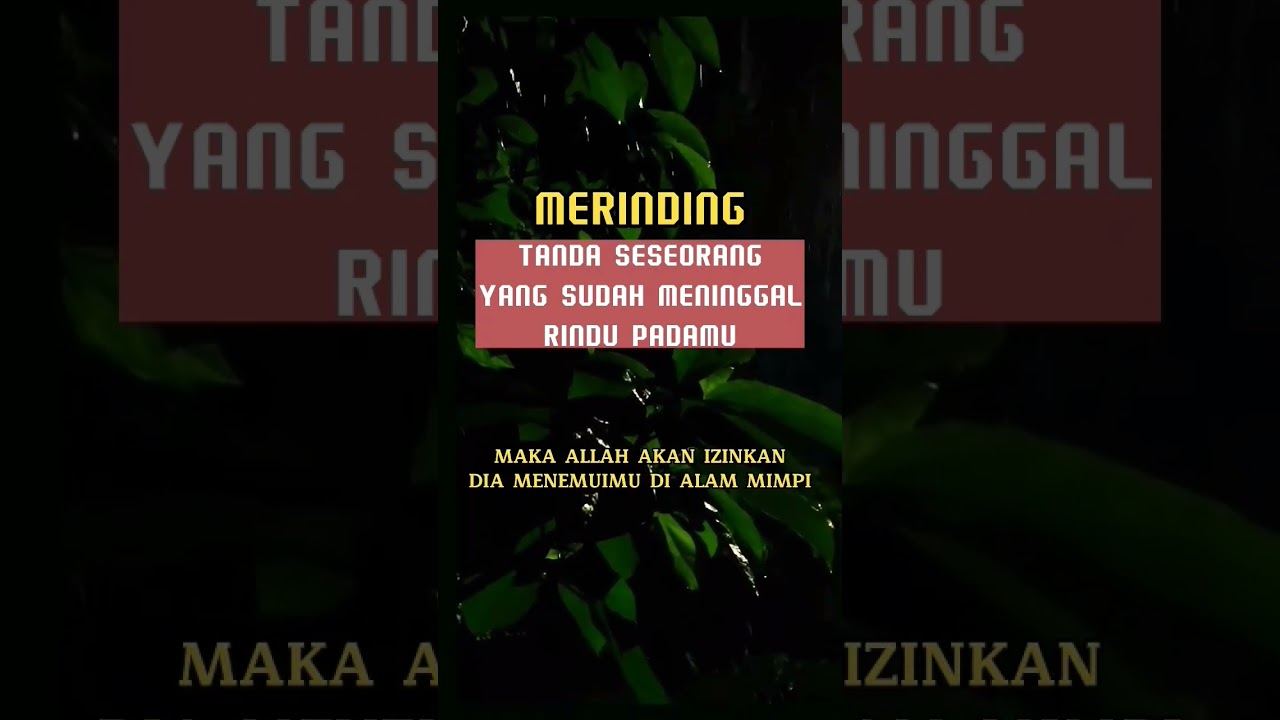 MERINDING!!! Tanda seseorang yg sudah meninggal merindukan kita. #shorts