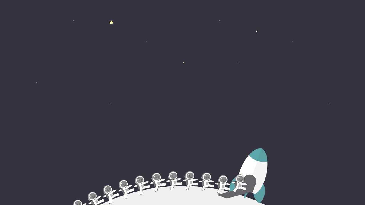 Scene.js Spaceship and Crew CSS Animation Motion Graphic