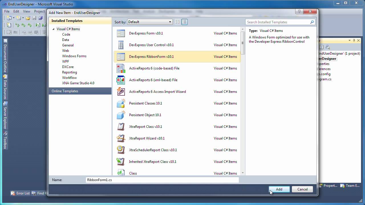WinForms Reports - Creating an End-User Reports Designer