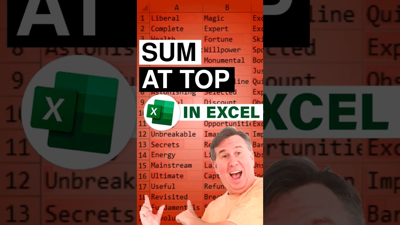 How to Get the Sum At the Top of Excel #shorts | MrExcel Message Board
