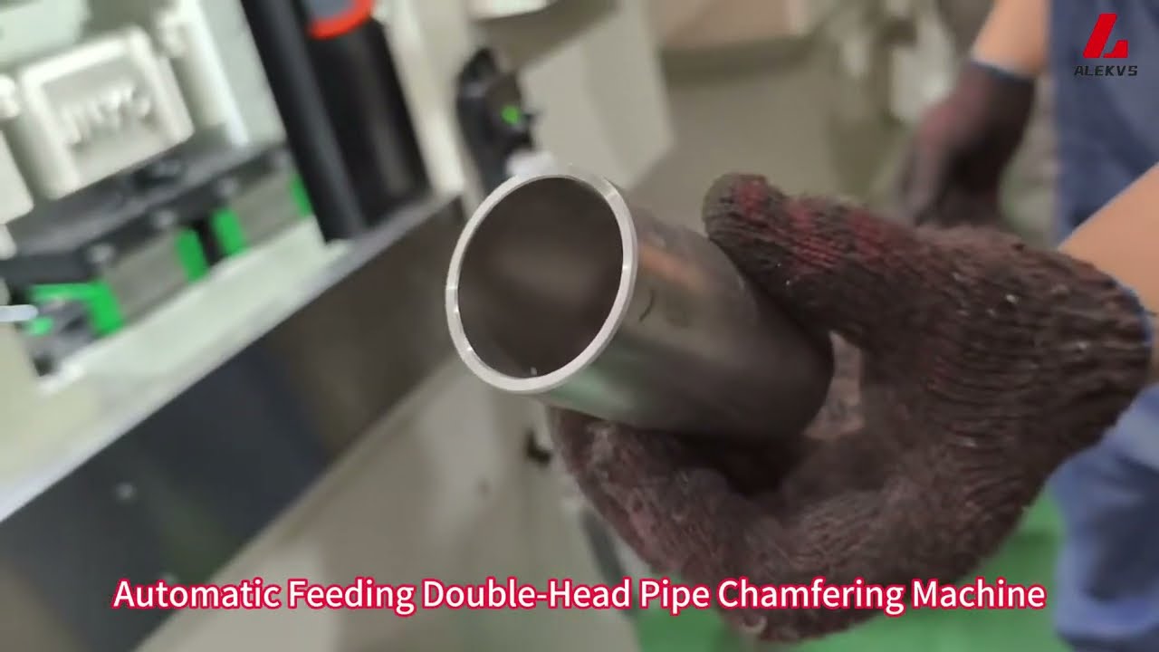 Automatic Feeding Double Head Pipe Chamfering Machine  #pressmachine