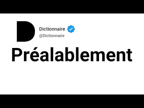 Préalablement Signification En Français