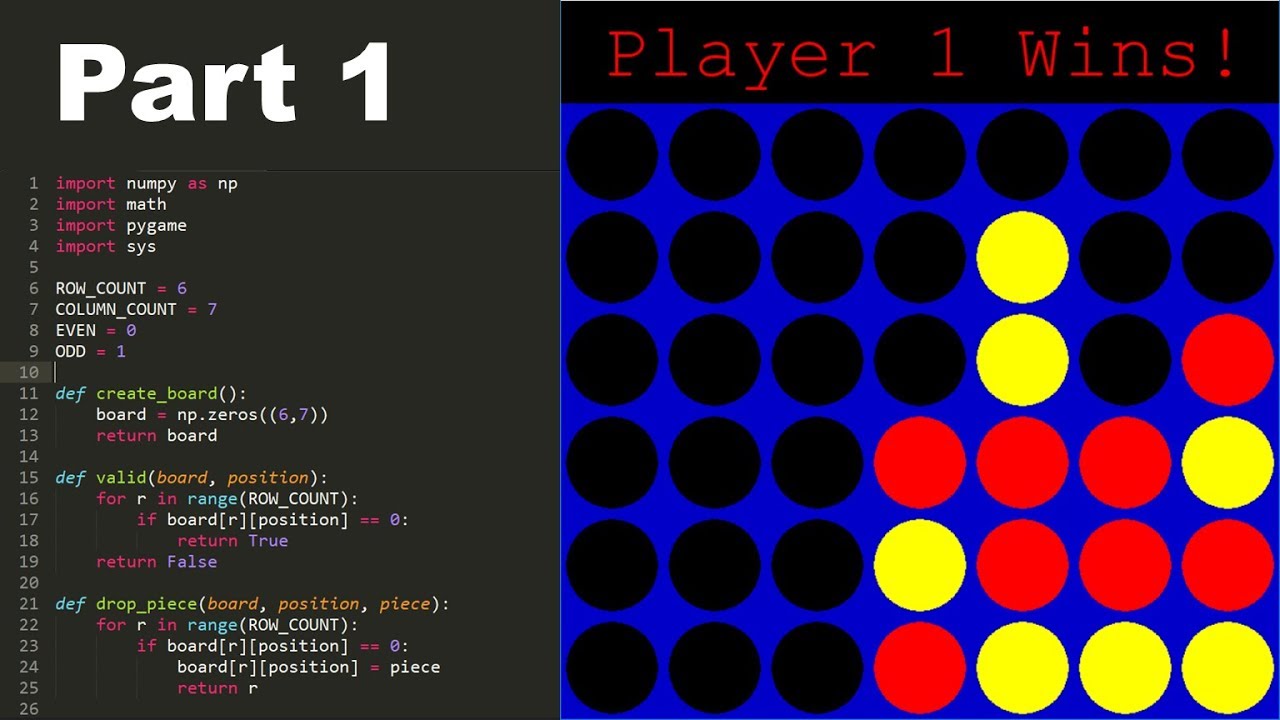 How to Program Connect 4 in Python! (part 1) -  Basic Structure & Game Loop