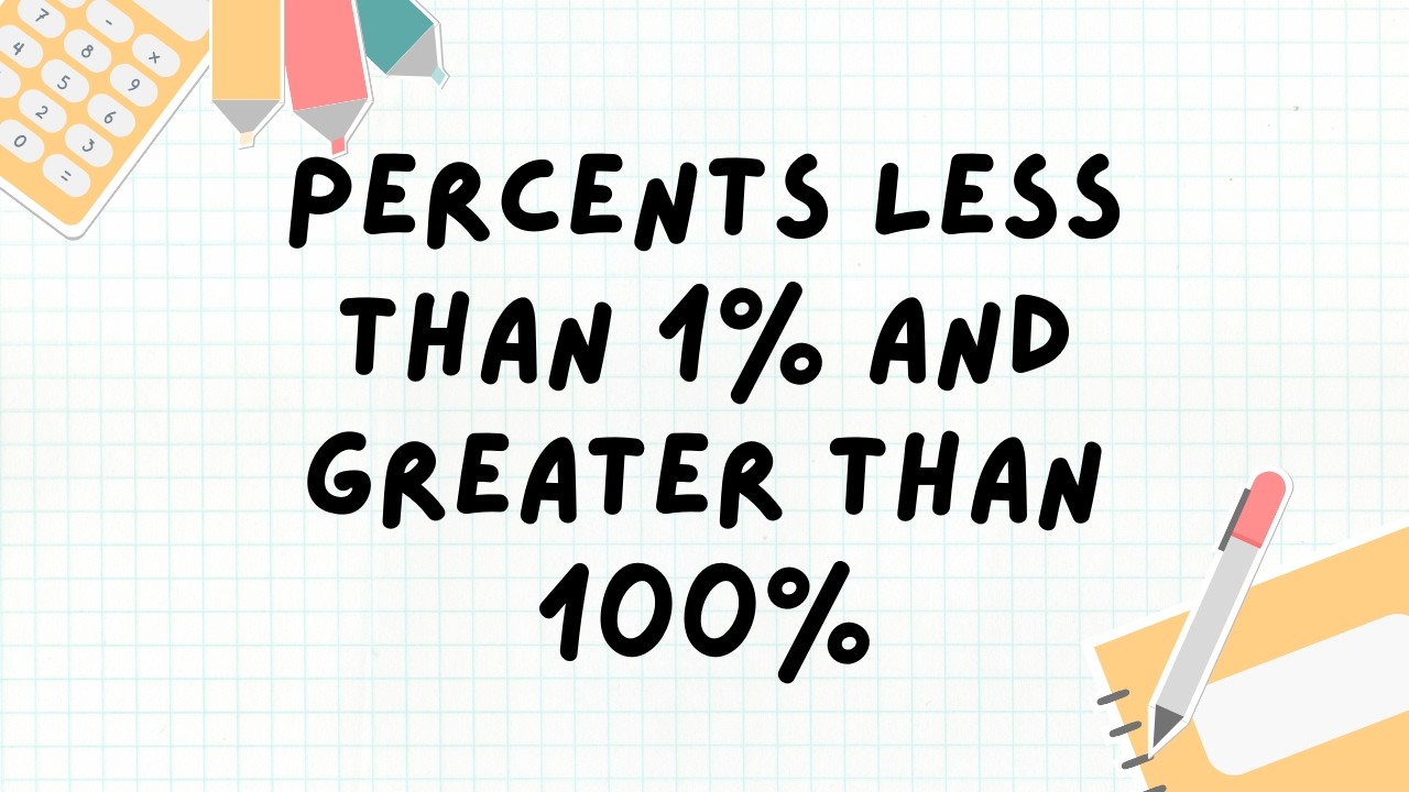 Percents Less Than 1% and Greater Than 100% | Math Lesson