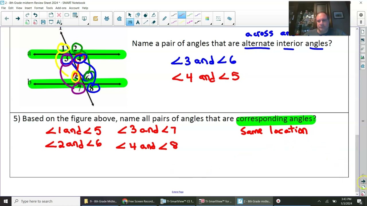 8th Grade Math - Midterm Review Sheet