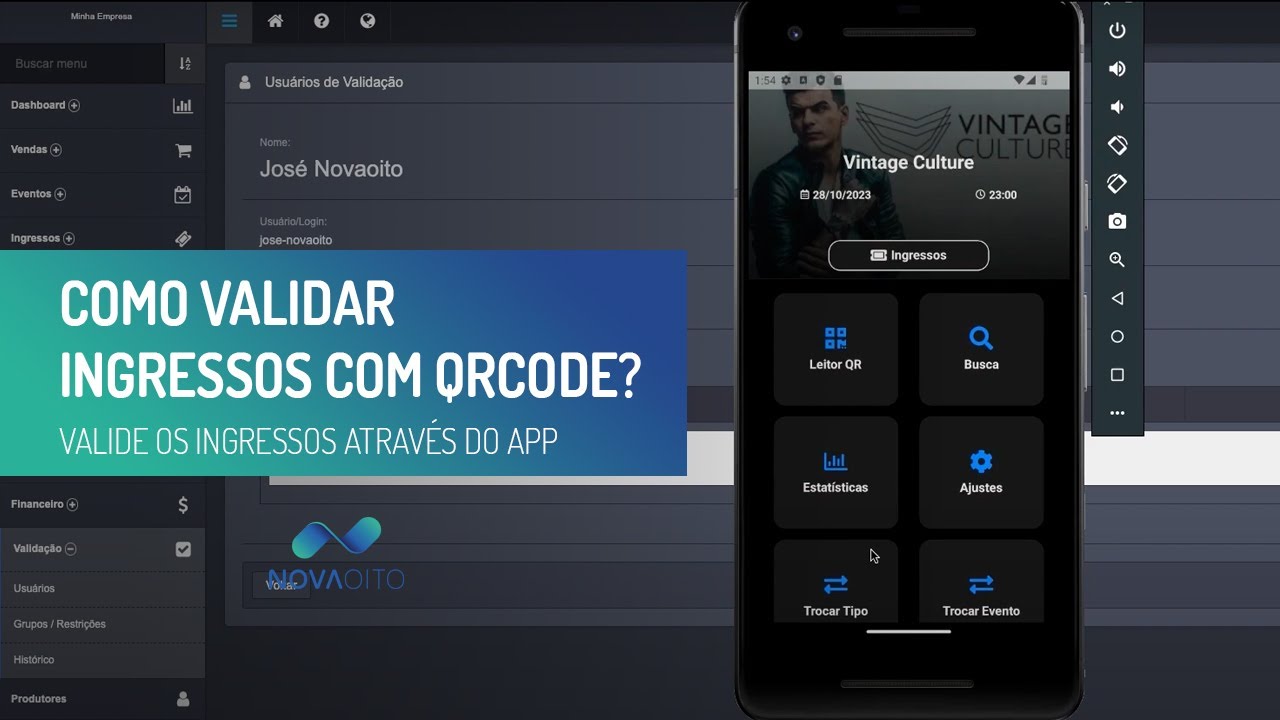 Sistema para Venda de Ingressos - Plataforma Completa | Novaoito