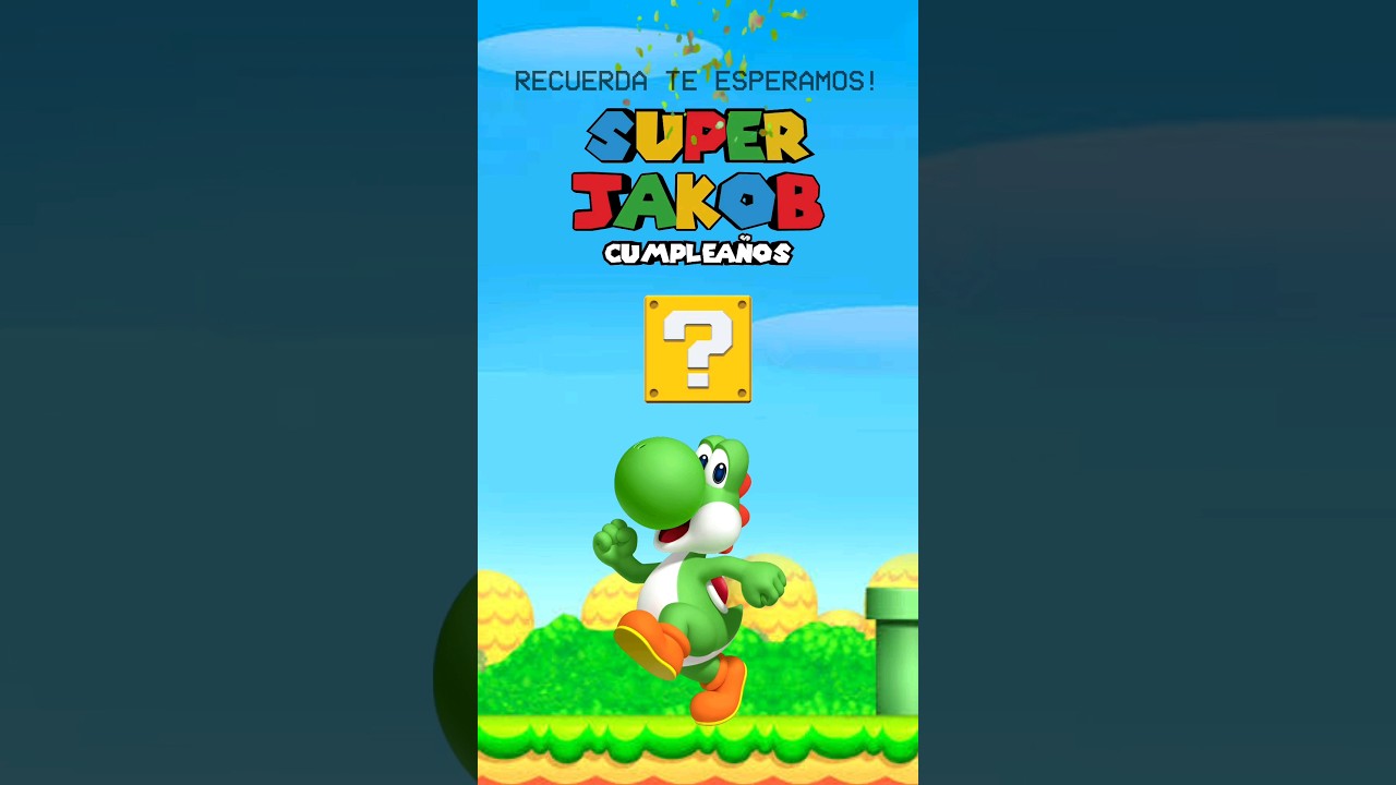 Invitación digital para cumpleaños de Yoshi 1.0