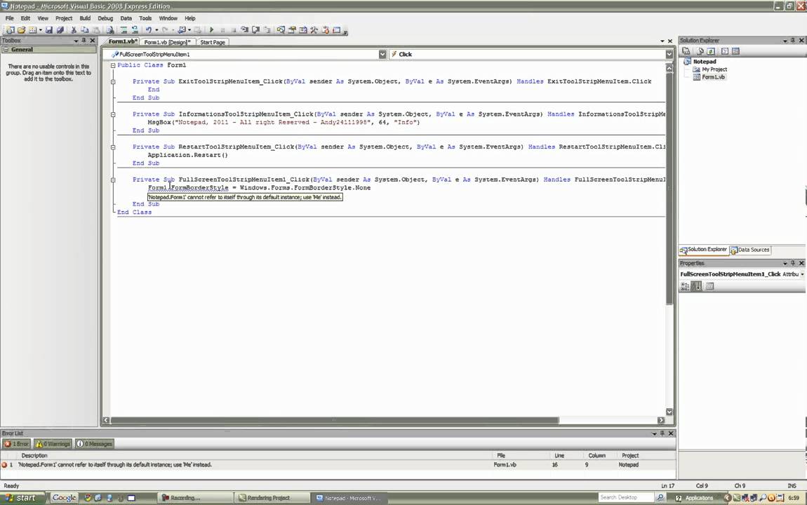 How to make a notepad in Visual Basic 2008 Express Edition