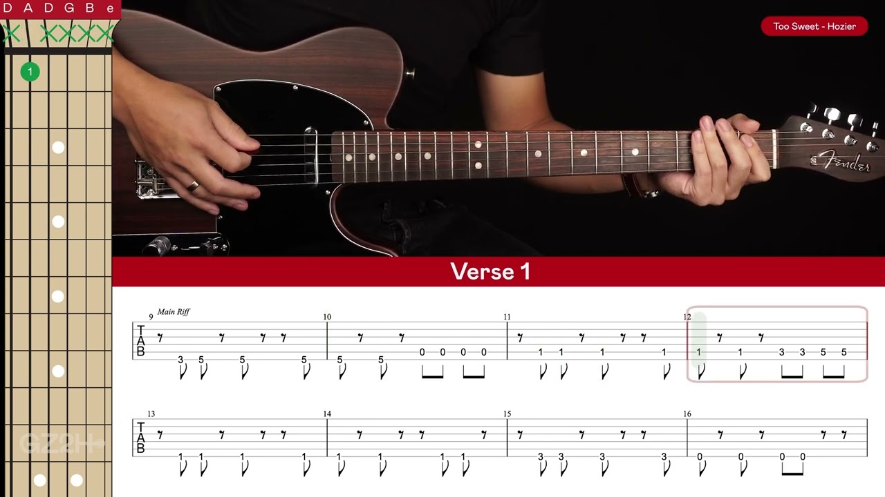 Too Sweet Guitar Cover Hozier 🎸|Tabs + Chords|