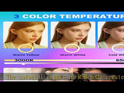 Aureday 12" Selfie Ring Light with Stand and Phone Holder, 15 Color RGB Ring Light with 62" Tripod,