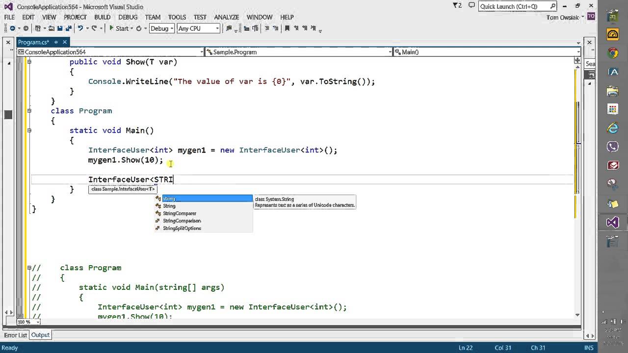 004 Generic Interface With One Class