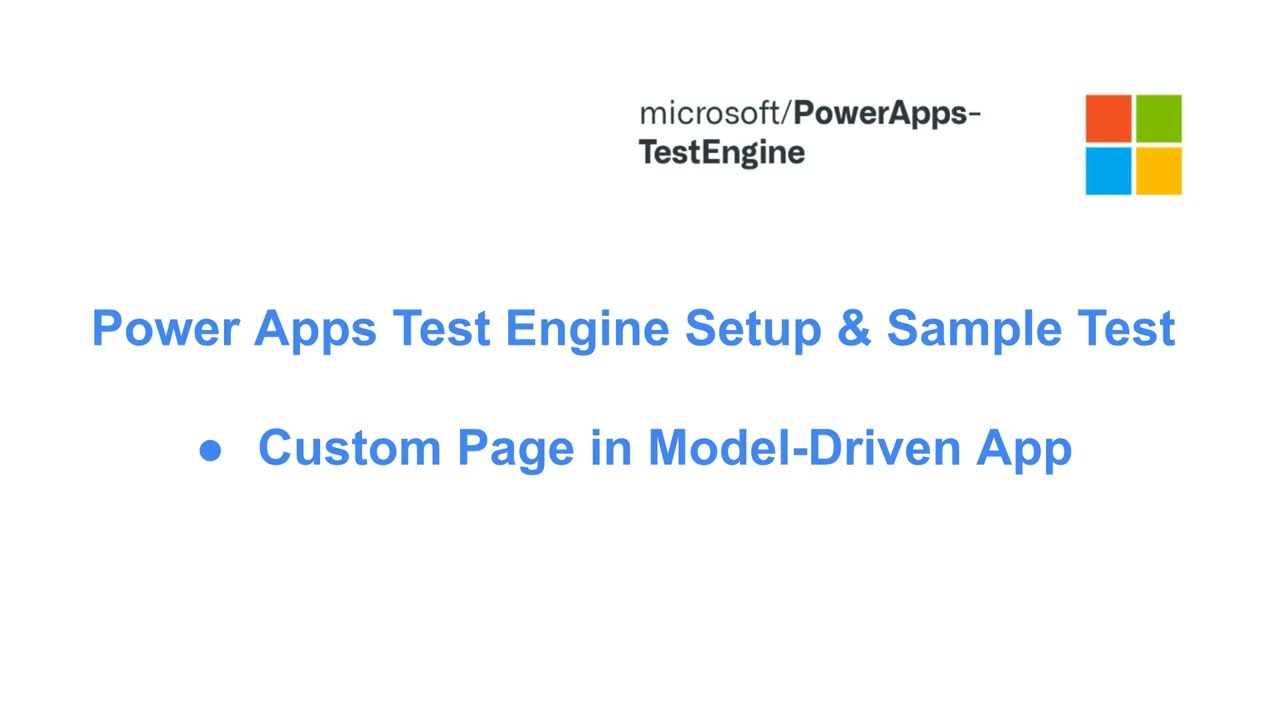 Power Apps Test Engine - Sample: Custom Page in Model-Driven App