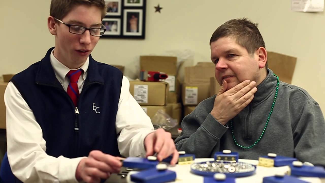 Robert Noll at MARC Industries uses a custom invention by students