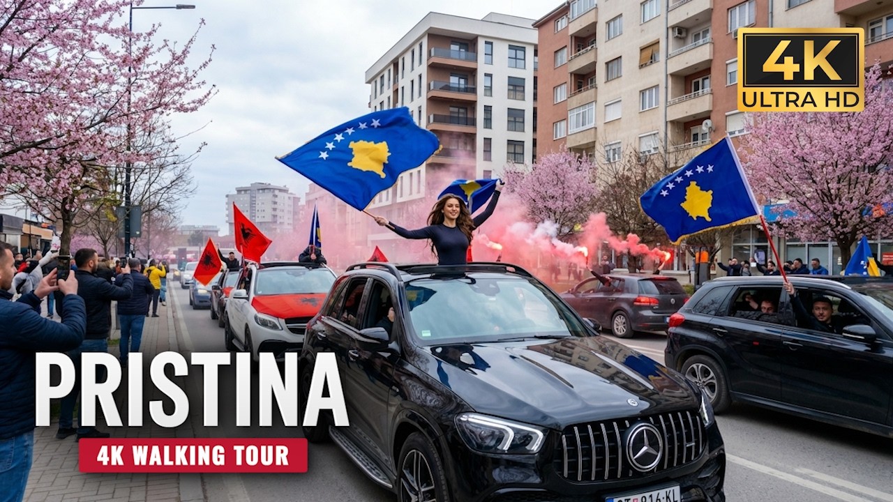 Explore The Craziest City in the Balkans Today! 📢 4K Walking Tour – Pristina, Kosovo