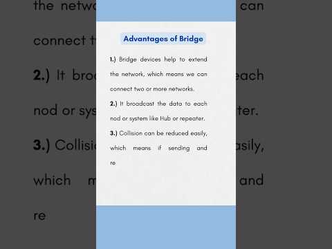 Advantages of Bridge in computer | Computer Fundamentals |