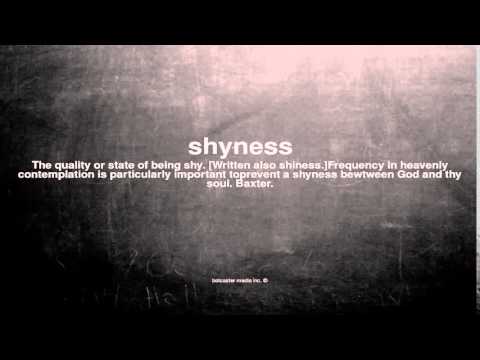 What does shyness mean