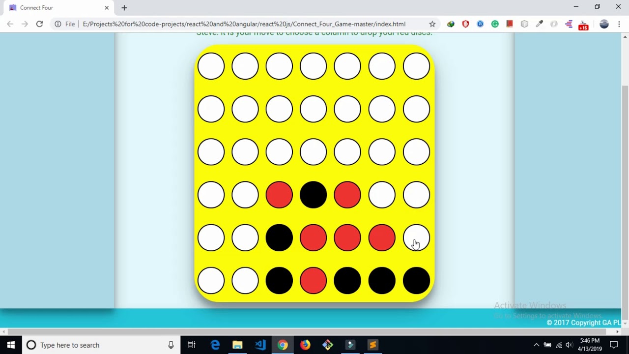 Connect Four Game In JavaScript | Source Code & Projects
