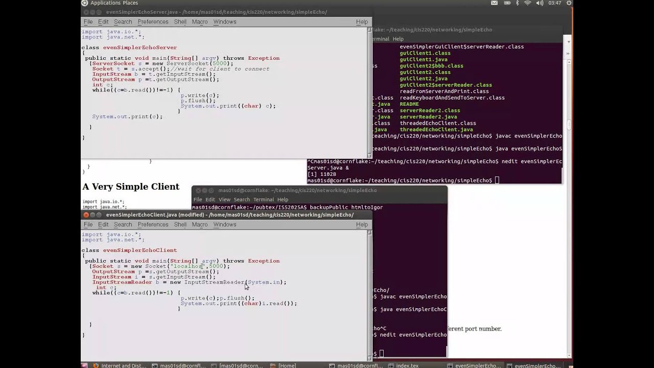 Simple Clients and Servers in Java