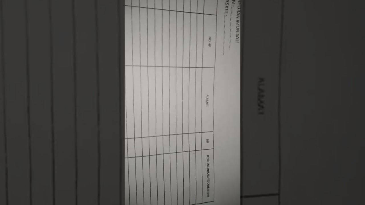 CARA PENGISIAN LEMBAR LAPORAN IMUNISASI || CONTOH LEMBAR LAPORAN IMUNISASI PADA BALITA